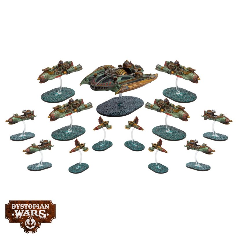 Dystopian Wars: Crimson League Battlefleet Set :: ORBAT.eu